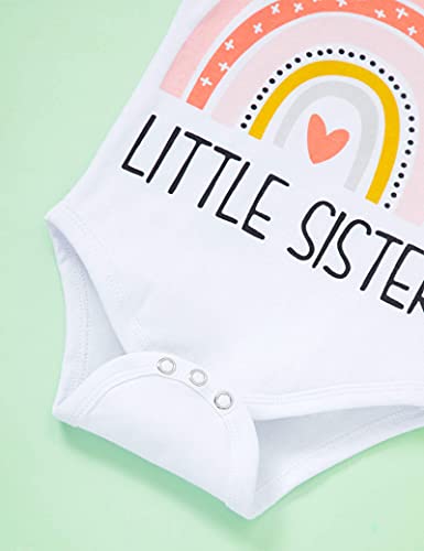 KANGKANG Newborn Baby Girl Clothes Rainbow Romper Short Sets Infant Girl Summer Little Sister Outfits 3PC