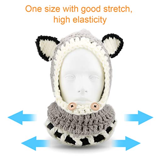 BicycleStore Kids Winter Hat, Girls Boys Knit Caps Scarf Hats Grey