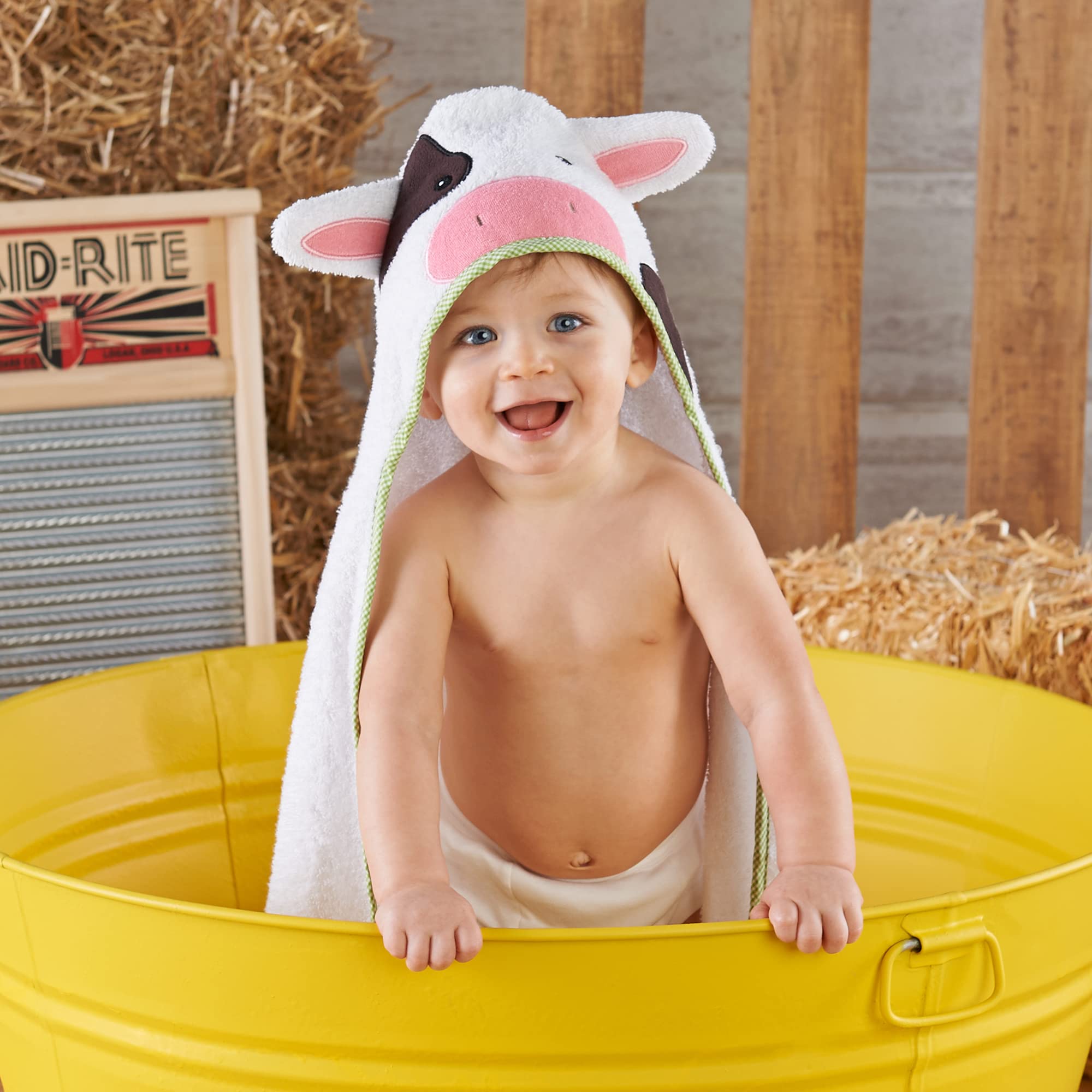 Baby Aspen "Utterly Adorable Cow Hooded Towel/Baby Robe, 0-9 Months