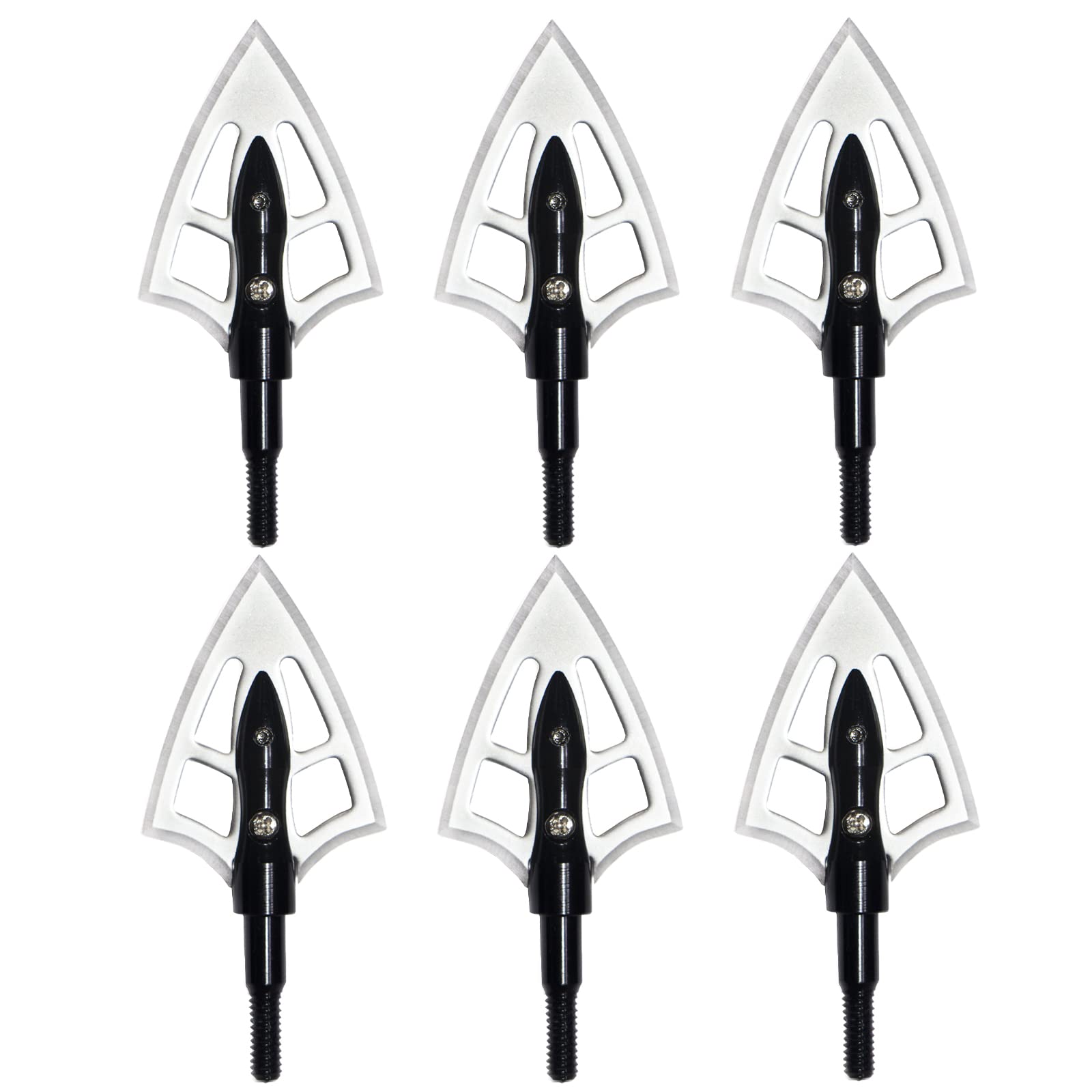 12Pcs Stainless Steel 100 Grain Broadheads 2 Blades Hunting Tips for Crossbow Compound Bow Archery Hunting