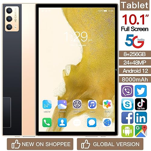 2023 New Tab Android 12 5G Call Phone Global Version WiFi Tablet PC 10.1 Inch 8G+256GB Dual SIM Card Tablet Tablet for Gifts United States / 8G 256G 1 / US
