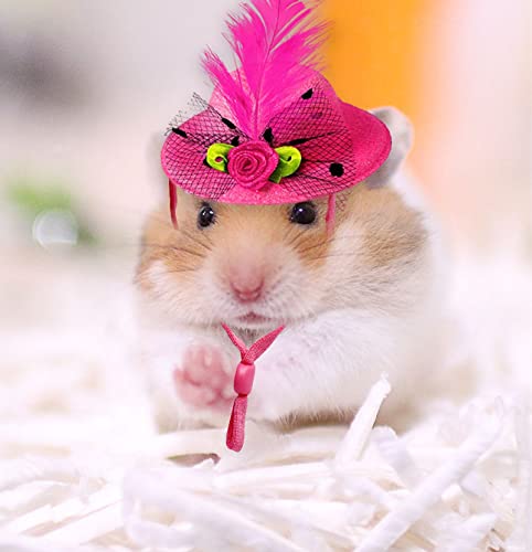 7 Pieces Chicken Hats Chicken Funny Costume Chicken Helmet Halloween Accessories Funny Small Hat Tiny Pet Hat for Hen Tiny Pets with Adjustable Elastic Chin Strap (7 Color)