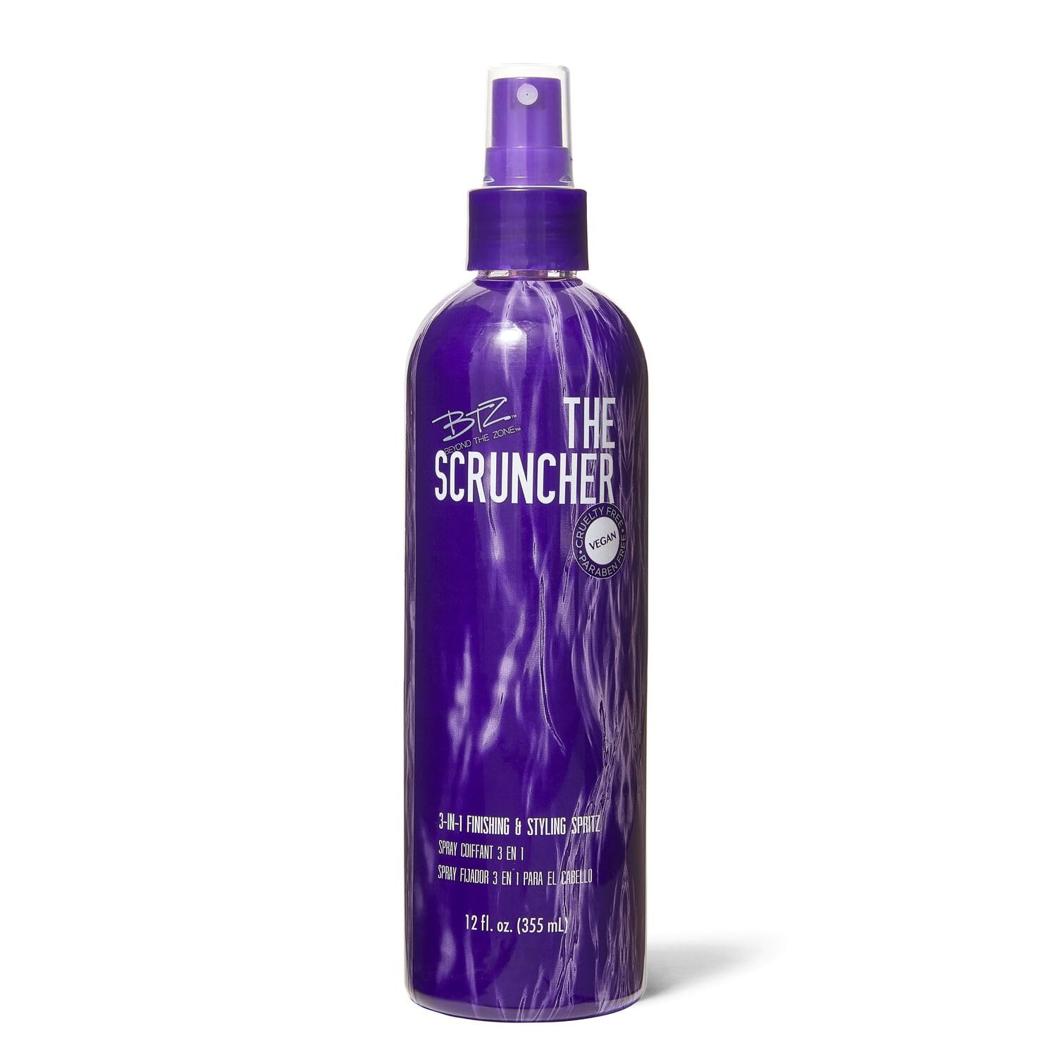 Beyond the Zone The Scruncher 3-in-1 Spray, Defines curls and waves, Natural Organic Extracts, 12 Oz