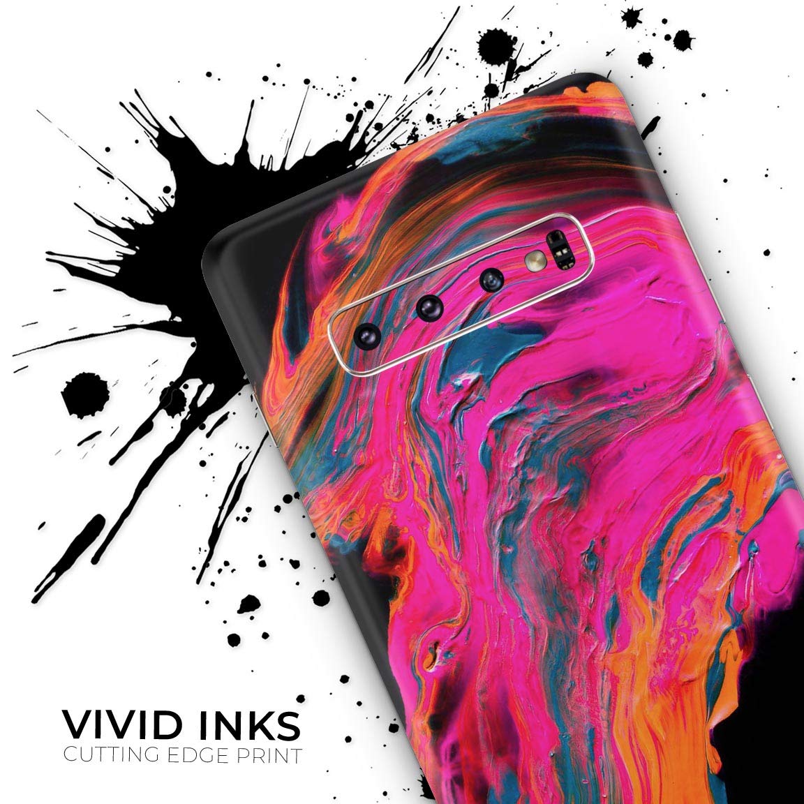 DesignSkinz Liquid Abstract Paint V73 Protective Vinyl Decal Wrap Skin Cover Compatible with The Samsung Galaxy S20 (Screen Trim & Back Glass Skin)