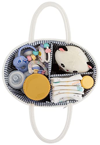 GREATALE Baby Diaper Caddy Organizer - Portable Rope Nursery Storage Bin for Changing Table & Car - Diaper Storage Basket with Removable Divider (Brown)