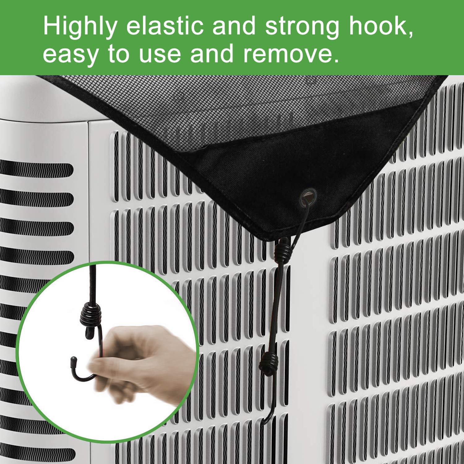 Air Conditioner Leaf Guard Central Air Conditioner Cover Keeps Out Leaves Cottonwood and Debris-Black