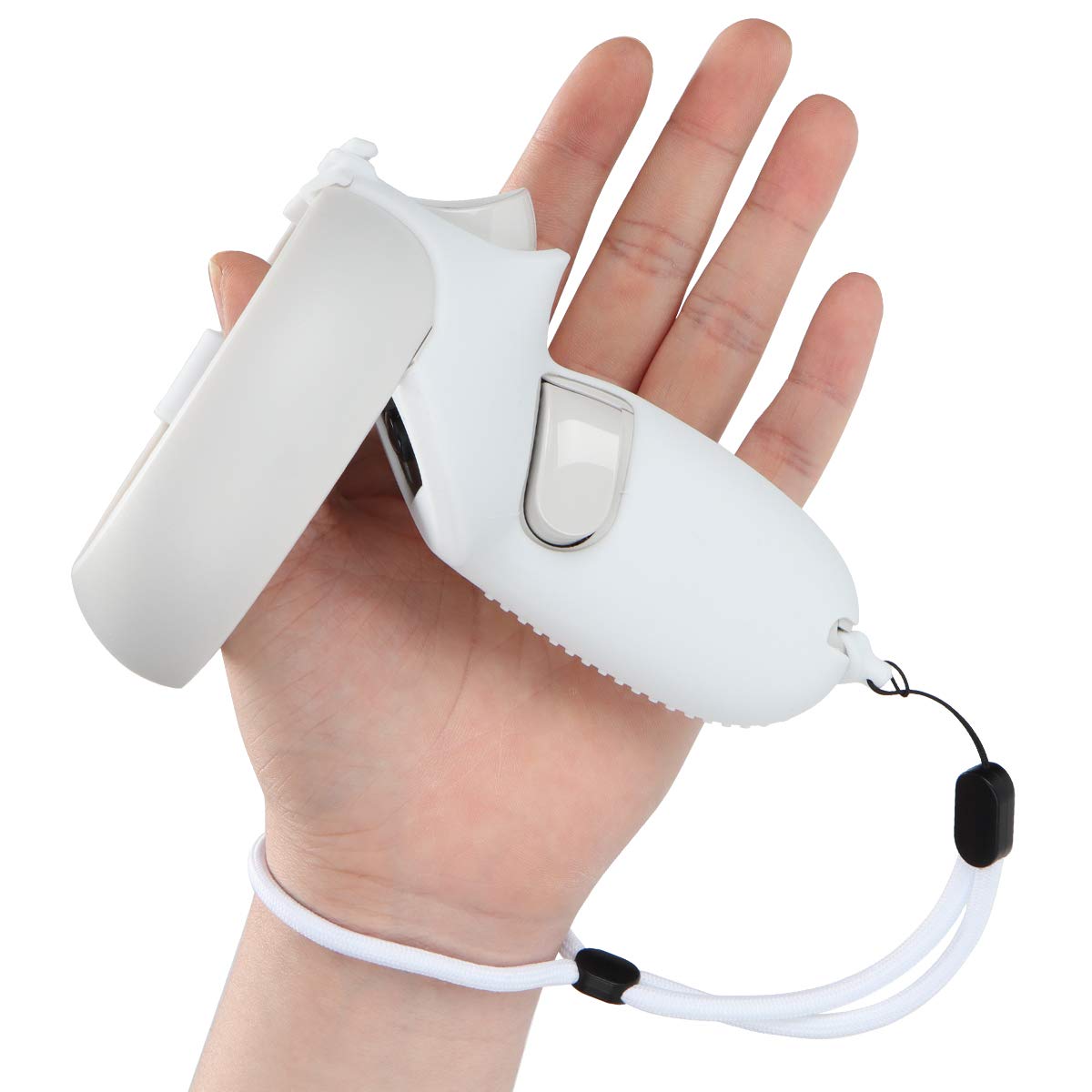 2021 Newest Soft Silicone Controller Skin Grip Cover Protector for Oculus Quest 2 with Paddy Backhand Strap No More Controllers Flying Out - Quest 2 Accessories by X-super Home (Quest 2, White)