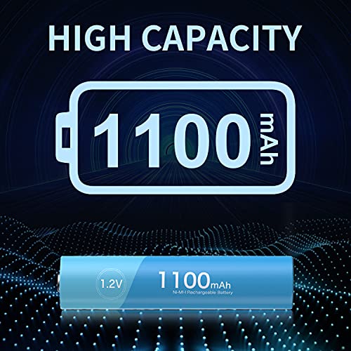 Deleepow AAA Batteries Rechargeable 1100mAh Nimh AAA Rechargeable Batteries 16-Pack 1200 Cycles 1.2V(Only Battery)