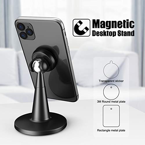 enGMOLPHY Magnetic Phone Stand Desk Magnet Desktop Cell Phone Holder, Office Desk Smartphone Stand for iPhone13/12Mini/13/12/13/12 Pro/12/11 Xs XR 8 X 7 6 6s and More, Black