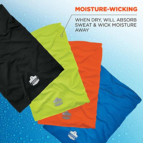 Ergodyne - 42127 Chill-Its 6487 Cooling Neck Gaiter, Multiple Ways to Wear Headband or Face Mask,Lime Hi-Vis Lime