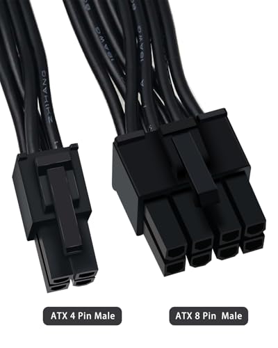 COMeap 8 Pin to 4 Pin CPU Power Adapter, CPU 8 Pin Female to CPU 8 Pin ATX 4 Pin Male Converter Extension Cable for Motherboard 9.5-inch(24cm)