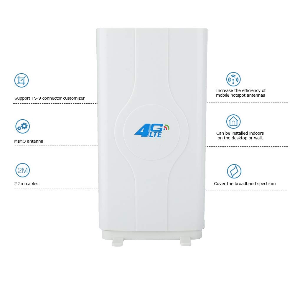 Blazing Fast Indoor 4G LTE 88DBi High Gain Plate Antenna 800MHz to 2600MHz Support TS-9 Connector Customizer Installed Indoors on The Desktop or Wall. (SMA)