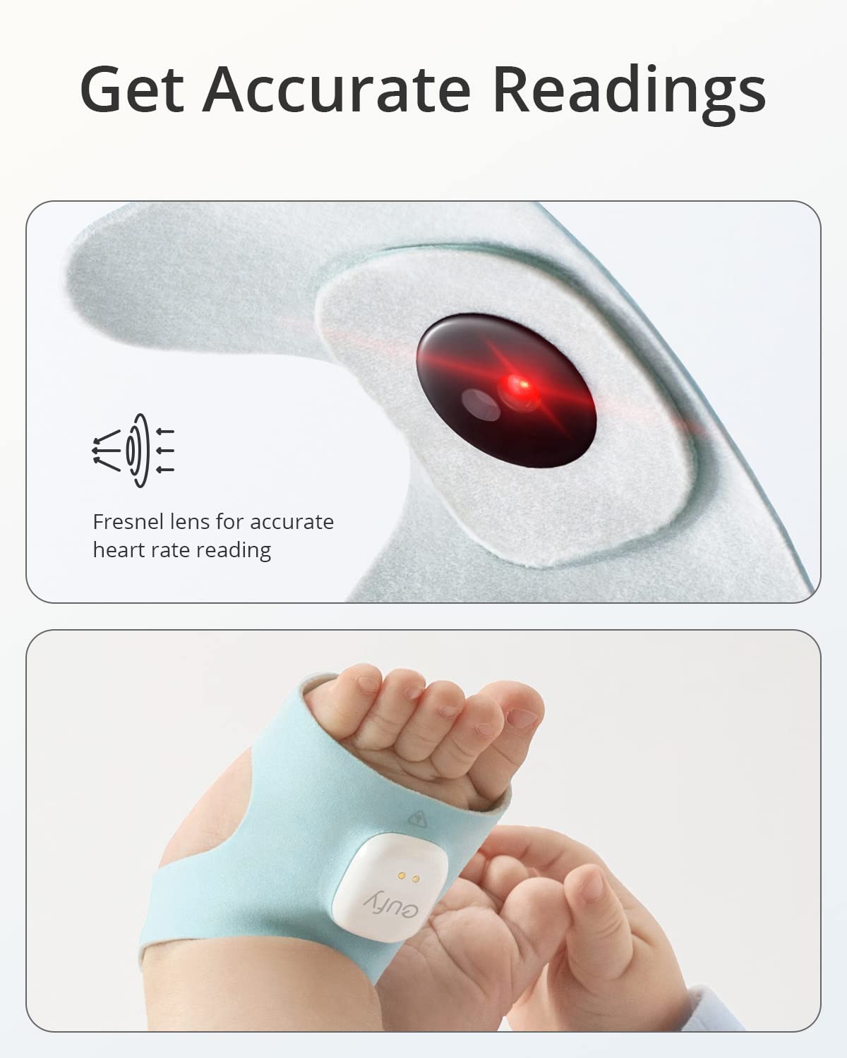 eufy Security Baby Smart Sock Baby Monitor with 2.4 GHz Wi-Fi, Track Sleep Patterns, Naps, Heart Rate, AI Cry Detection, Pan and Tilt, No Monthly Fee