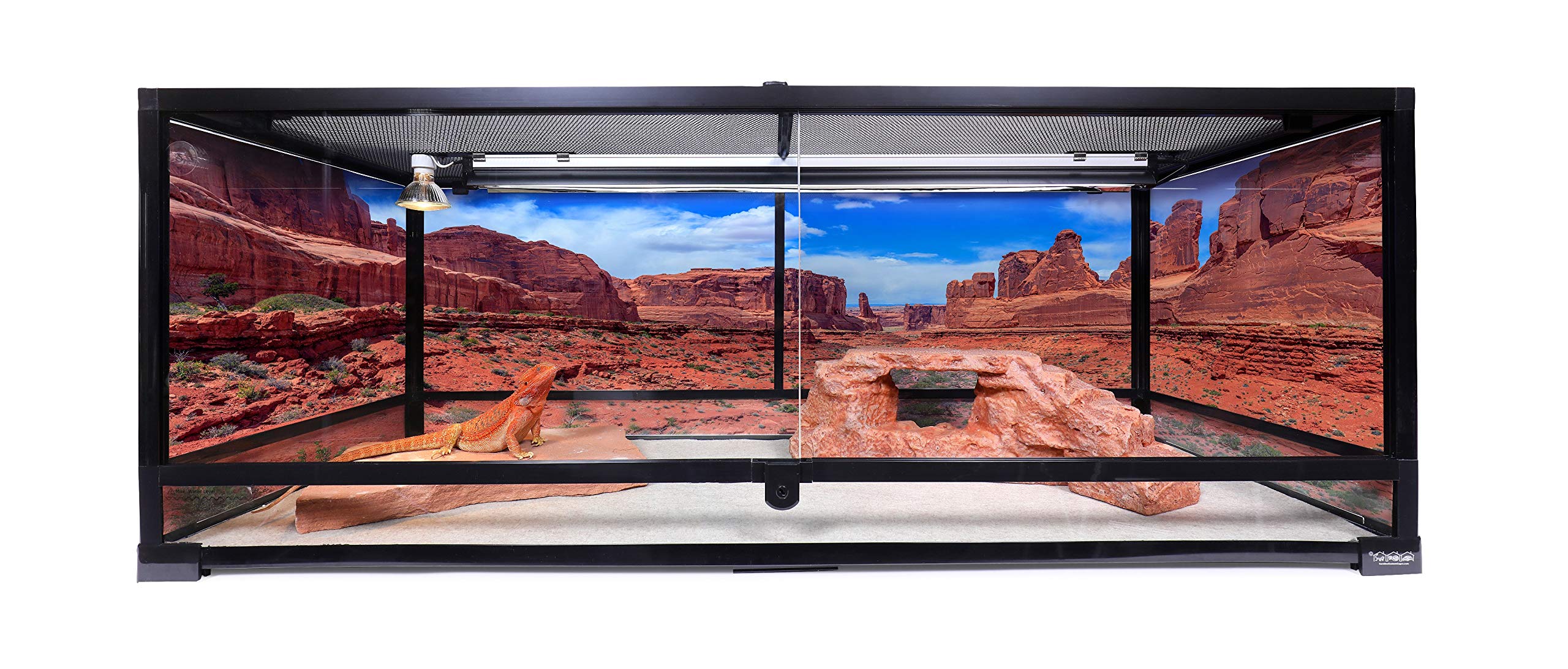 Carolina Custom Cages Reptile Habitat Background; Arches' Park Avenue, for 48Lx24Wx24H Terrarium, 3-Sided Wraparound