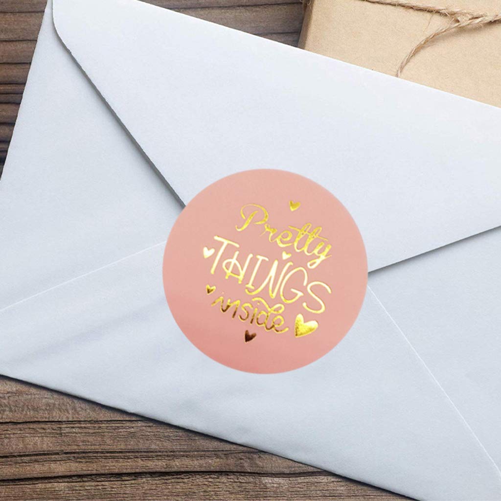 Famcry 500pcs Pretty Things Inside Sticker Gold Foil Seal Label Scrapbookingation