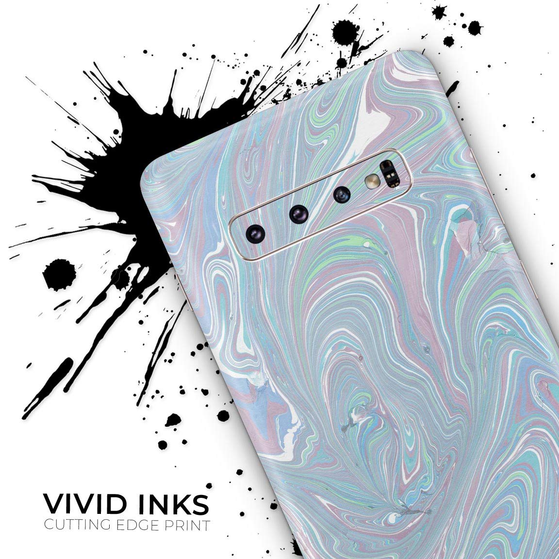 DesignSkinz Marbleized Swirling Color Passion Protective Vinyl Decal Wrap Skin Cover Compatible with The Samsung Galaxy S20 (Screen Trim & Back Glass Skin)