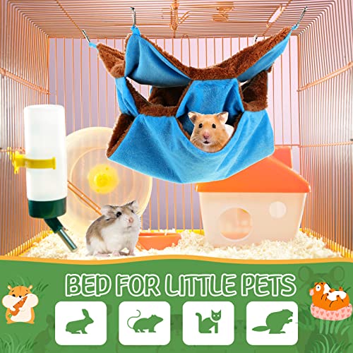 6 Pcs 3 Layers Rat Hammock Pet Cage Hammock Small Animal Hanging Hammock Ferret Cage Accessories Ferret Bed for Guinea Pig Squirrel Rat Chinchilla Sleeping and Playing (6 Colors)