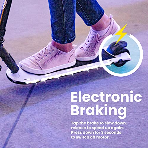 Aero iSporter Electric Scooter for Kids Ages 6-12, with Kick-Start and Gravity Sensor, Kids Electric Scooter with LED Lights, 2 Speeds, 110lbs Max and Height Adjustable …