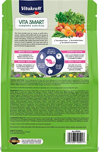 Vitakraft Vita Smart Rat and Mouse Food - Complete Nutrition - Premium Fortified Blend with Ancient Grains for Rats, Mice, and Gerbils