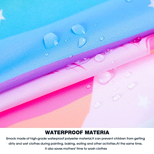 PASHOP 2 Pack Kids Art Smock Waterproof Painting Apron Smocks with 3 Pockets Age 2-7