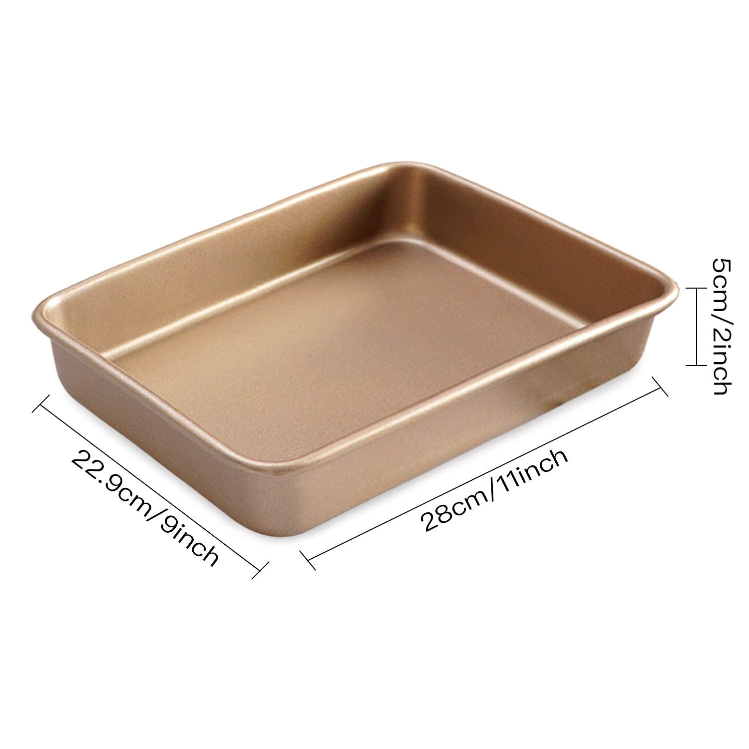 2 Pack 11 Inch Baking Sheet Pans, Deep Size Baking Pan Nonstick Cookie Sheet Brownie Cake Pan Bread Pan Toaster Oven Tray Bakeware, 11x9x2 Inches, Easy Clean & Food Safe (11 x 9 x 2")