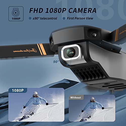 4DV4 Drone with 1080P HD Camera for Adults Kids,2.4Ghz FPV Live Video RC Quadcopter Helicopter for Beginners Toys Gifts,2 Batteries and Carrying Case,Altitude Hold,Waypoints,3D Flip,Headless Mode,Black