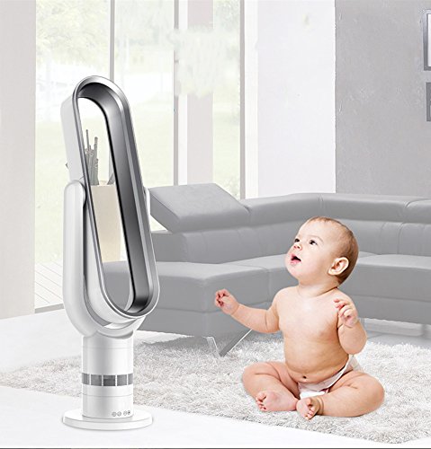 Evaporative Coolers,bladeless Fan Air Cooler,air Conditioner Fan Cooler Negative Ions Safety Tower Fan,mute Fan-silver 16inch