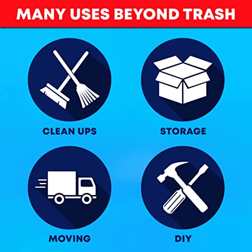 95-96 Gallon Clear Trash Bags, (Value 25 Bags w/Ties) Extra Large Clear Plastic Garbage Bags, 61"W x 68"H.