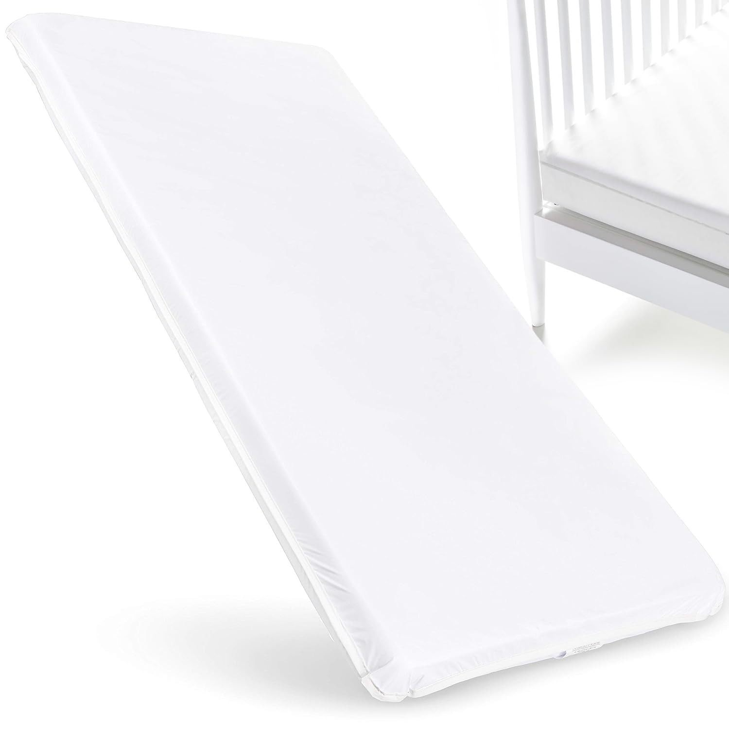Baby Cradle Mattresses - White Cradle Mattress with Waterproof Vinyl Cover – Durable & Breathable Cradle Mattress (18" x 36")