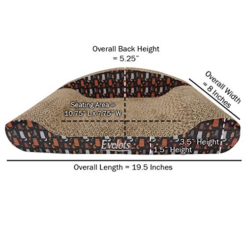 Evelots Kitty Cat Scratcher-Comfy Lounge Couch-Sturdy Cardboard-Claw Groomer