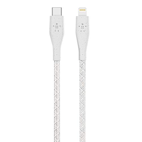 Belkin USB-C to Lightning Cable + Strap (Made with DuraTek) Ultra-Strong iPhone Fast Charging Cable, iPhone USB-C Cable, 4ft/1.2m