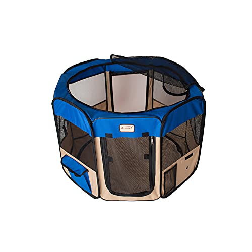 Armarkat PP001B Blue and Beige Portable Playpen