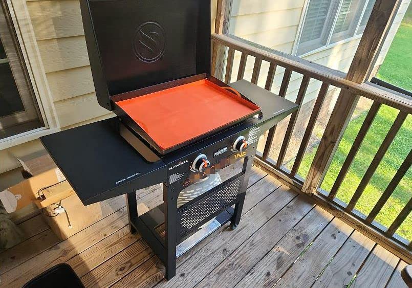36" Griddle Silicone Protective Mat for Blackstone, Protective Cover Mats with Tong for Blackstone 36in Griddle Top Covers for Blackstone Protector Indoor Outdoor-Orange(Not for 36'' Cabinet Griddle)