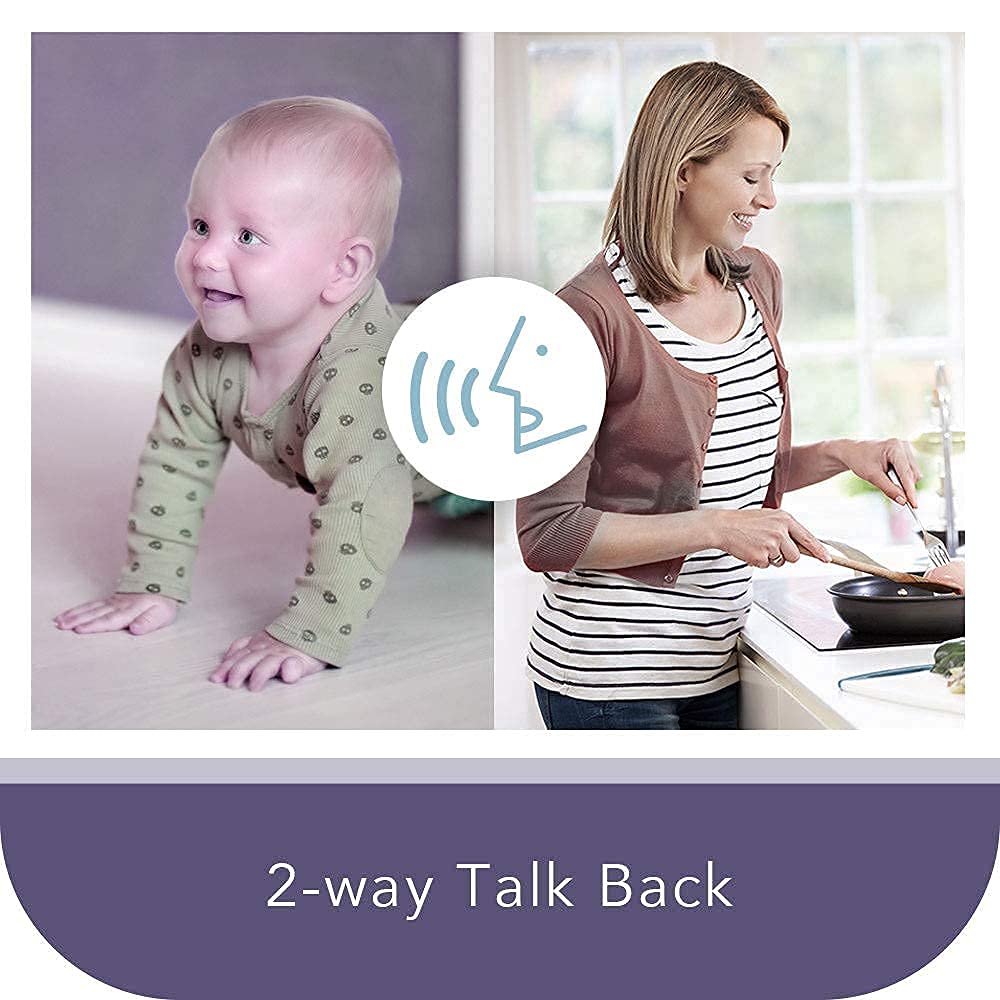 Low EMF 5" HD Long Range Baby Monitor with Camera and Audio, No WiFi, Auto Noise Reduce, 2-Way Audio, 5 Lullabies, Auto Night Vision