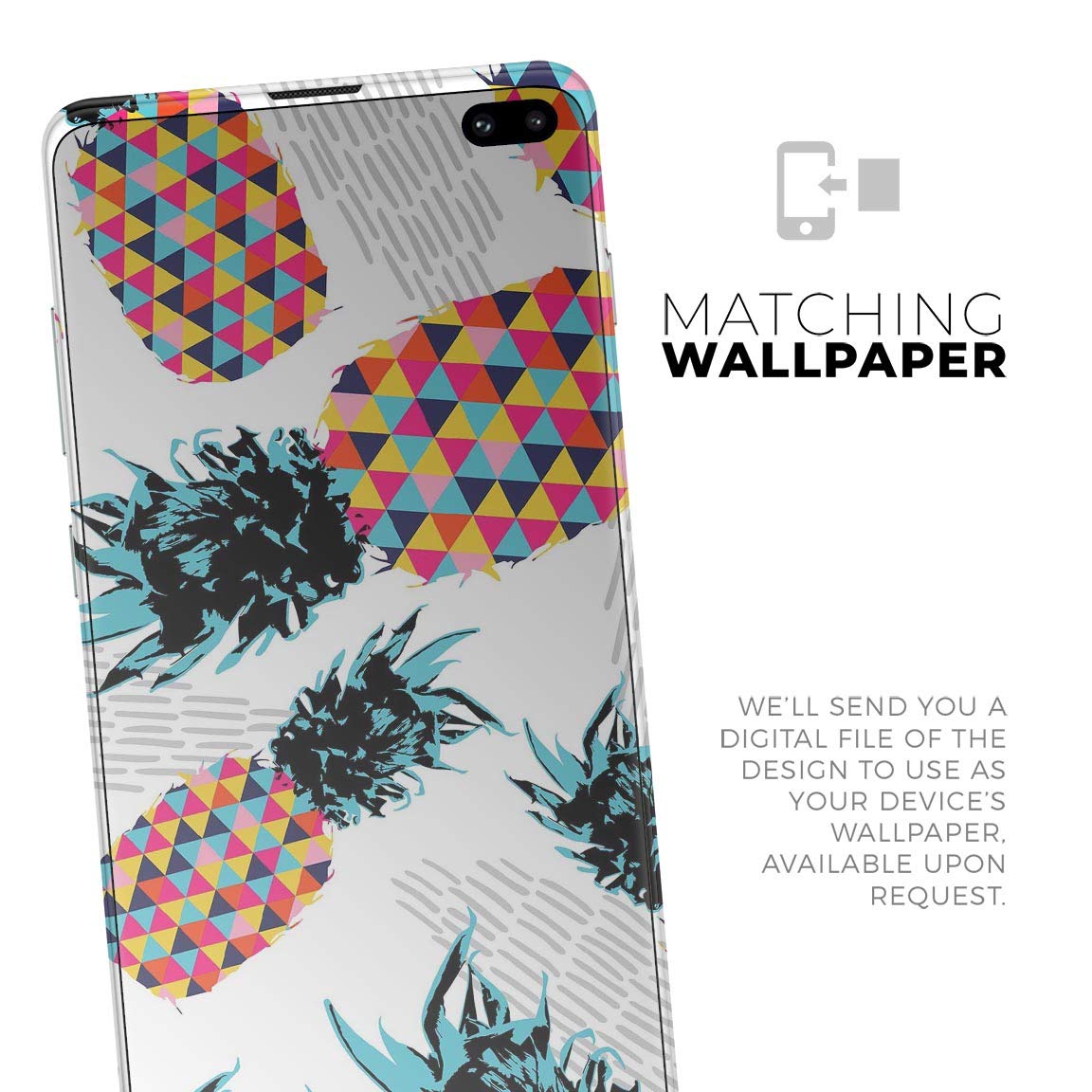 DesignSkinz Retro Summer Pineapple v3 Protective Vinyl Decal Wrap Skin Cover Compatible with The Samsung Galaxy S20 (Screen Trim & Back Glass Skin)