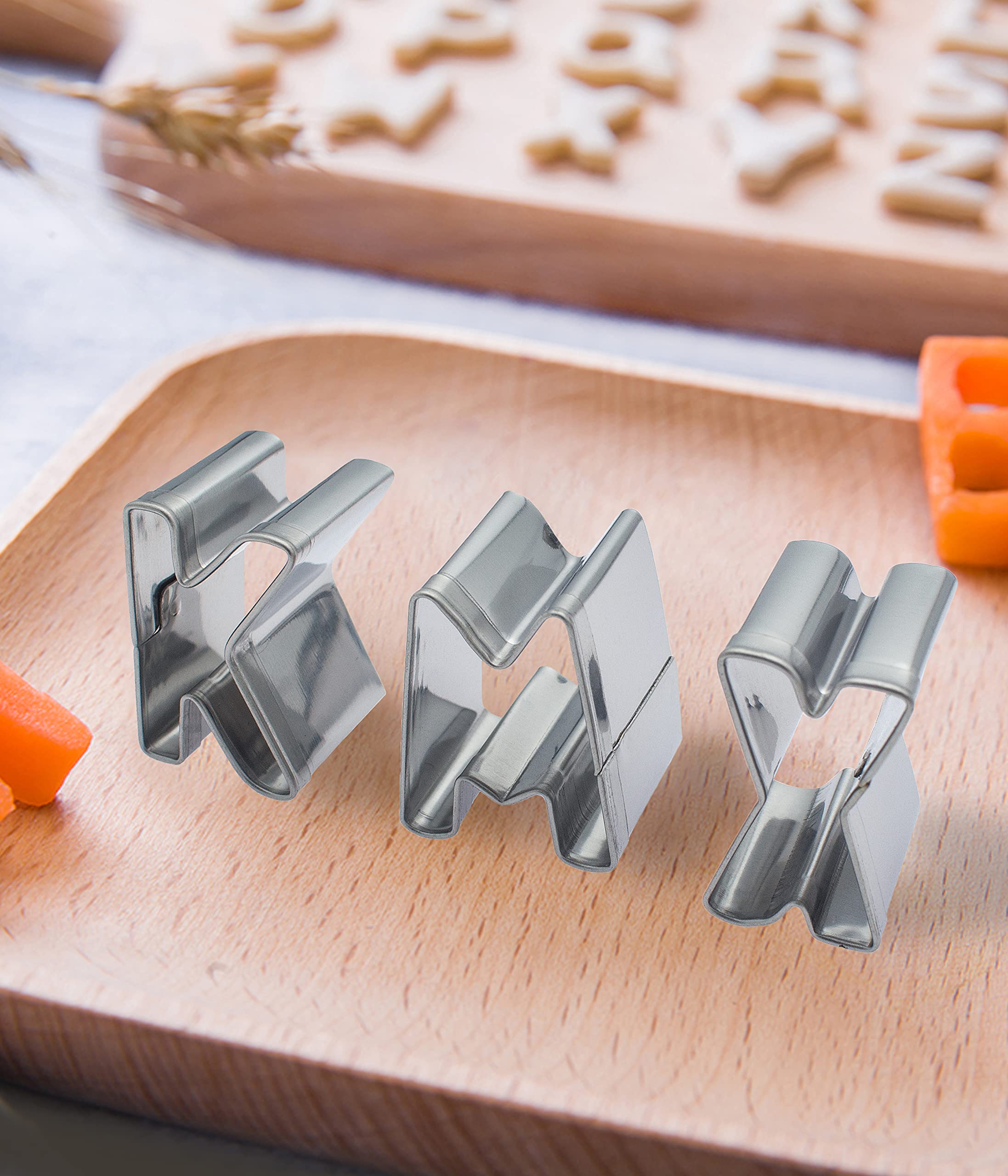 36Pcs letter cookie cutter set, metal alphanumeric baking cookie molds for fruit, baking, donuts, cookie decorating tools