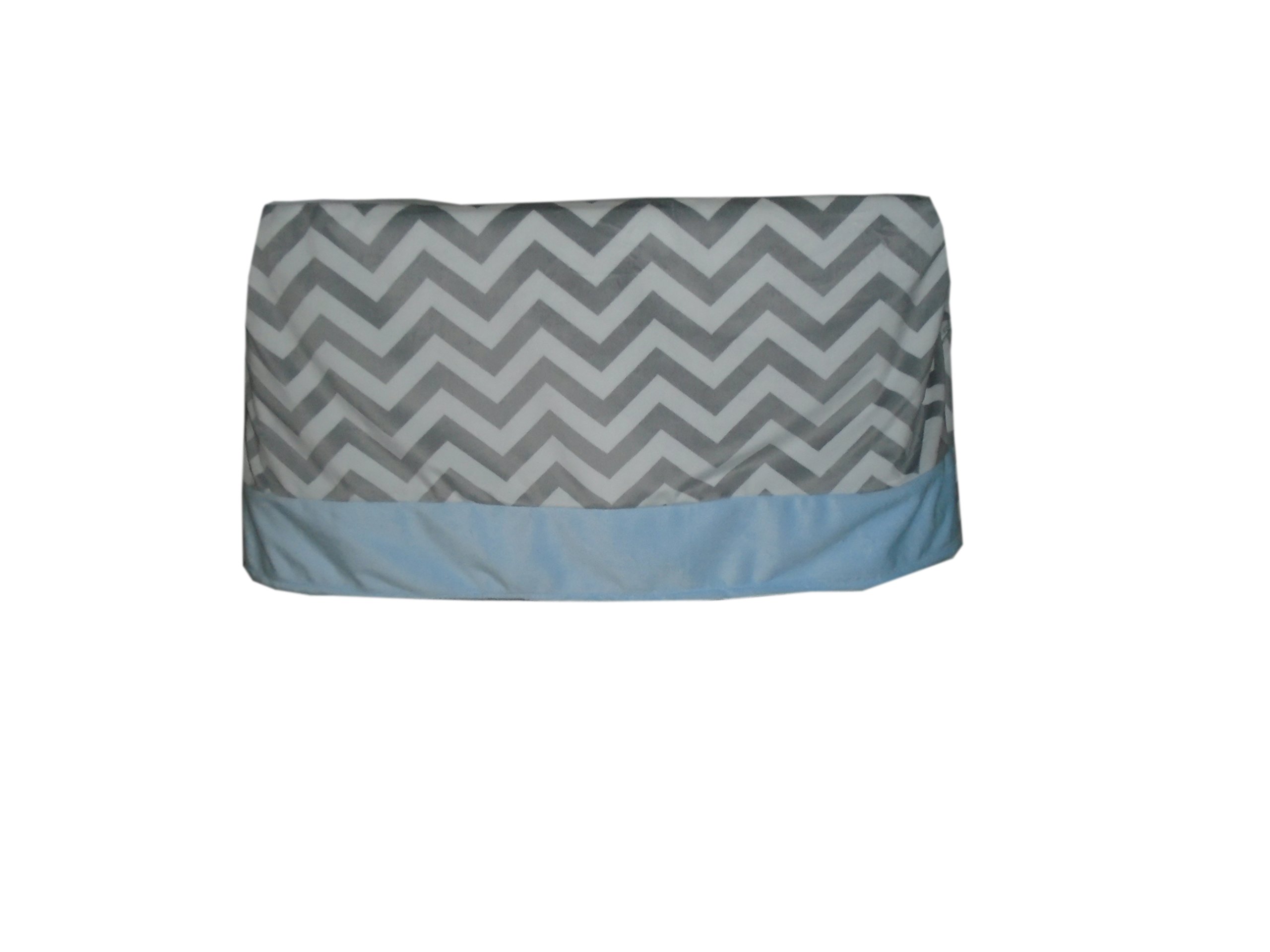 Baby Doll Minky Chevron Crib Skirt/Dust Ruffle, Blue