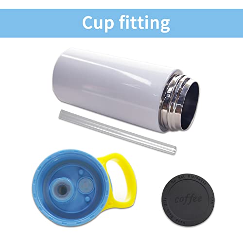 4pcs 12oz Sublimation Blanks Sippy Cup,Sublimation tumblers for Kids,Stainless Steel Insulated Toddler Water Bottle with Leak-Proof Straw Lid and Handle(Four Colors)
