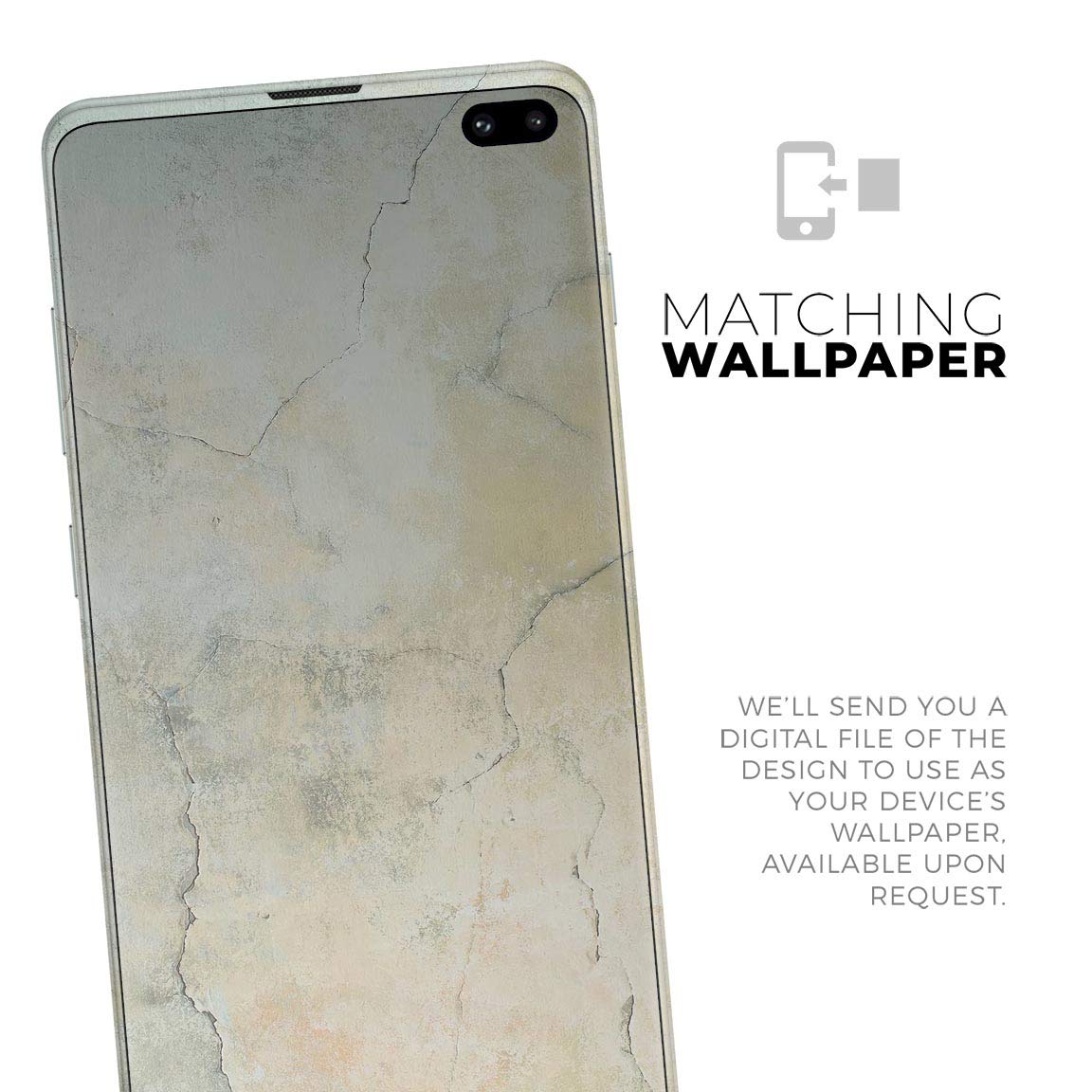 DesignSkinz Rustic Cracked Textured Surface V3 Protective Vinyl Decal Wrap Skin Cover Compatible with The Samsung Galaxy S20 (Screen Trim & Back Glass Skin)