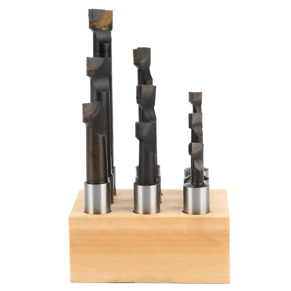 9pcs 3/8" Round Shank Boring Bar Set High Speed Steel Boring Bar Carbide Tipped Bars Lathe Tools