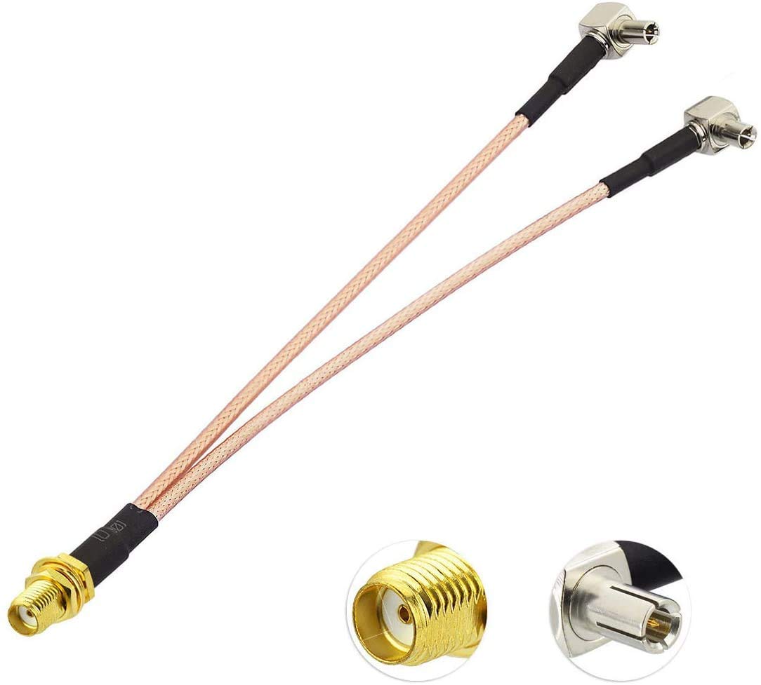 Bingfu 4G LTE Antenna Adapter Splitter SMA Female to Dual TS9 Connector Coaxial Pigtail Cable 6 inch 15cm Compatible with 4G LTE Mobile Hotspot MiFi Router Cellular Broadband USB Modem Dongle Adapter