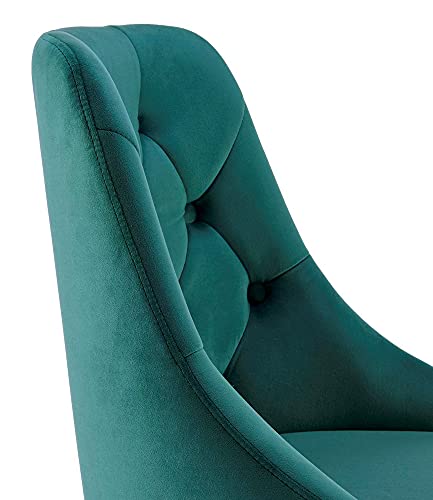 Modway Distinct Tufted Swivel Performance Velvet Office Chair, Gold Teal 20.5 x 23 x 32