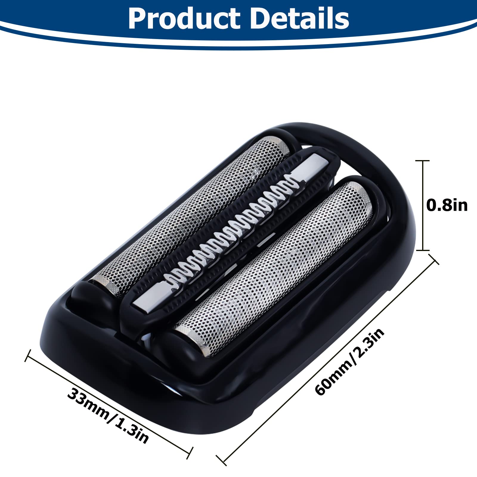 53B Shaver Head Replacement Compatible with Braun 5 Series 6 Series Shavers, Electric Shaver Head Replacement Foil and Cutter for 5020s, 5018s, 5050cs, 6020s, 50-R1000s