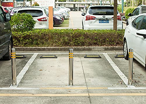2pcs Stainless Steel Garage Space Barrier,Private Car Parking Space Lock,Easy Installation Lockable Parking Barrier(800×76mm/31.5×3in)