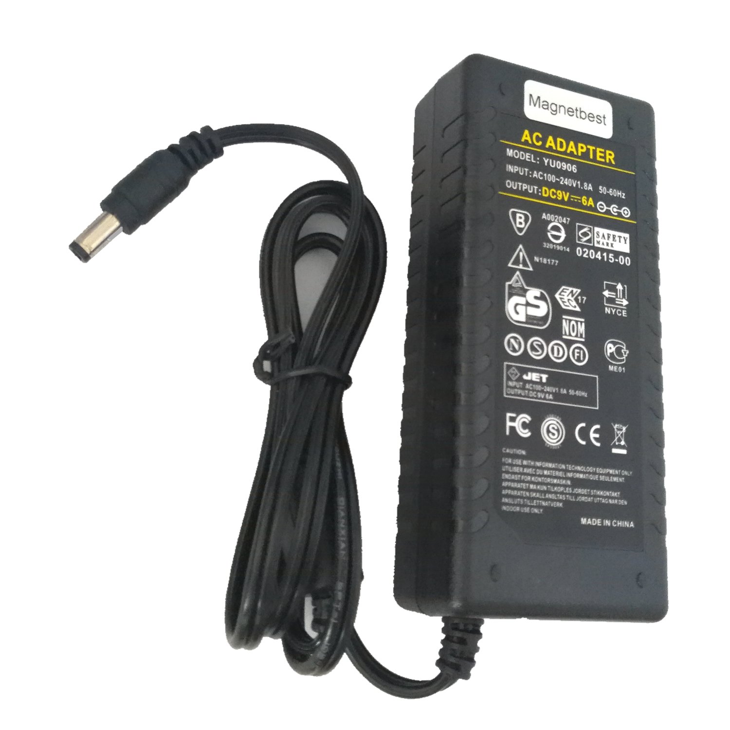 9V6A AC DC Adapter Charger DC 5.5 * 2.5/2.1mm 9V 6A 54W Switch Power Supply