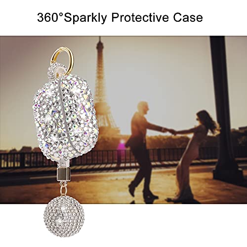 Luxurious Rhinestone AirPods Pro Case, Protective Bling Diamonds AirPod Charging Protective Case Cover for Apple I10/I12 TWS (Art Silver Pro)