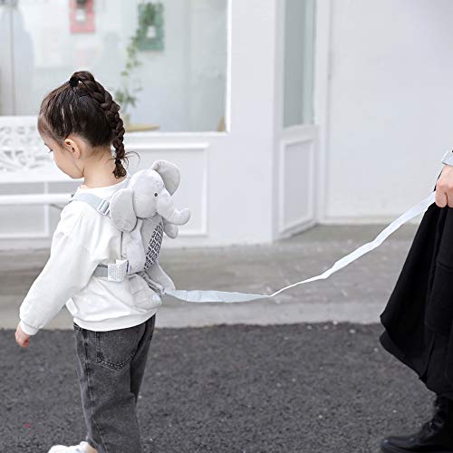 Berhapy 2 in 1 Gray Elephant Toddler Safety Harness Backpack Children's Walking Leash Strap Baby Leash for 1-3 Years Old Kid Leash for Boys and Girls