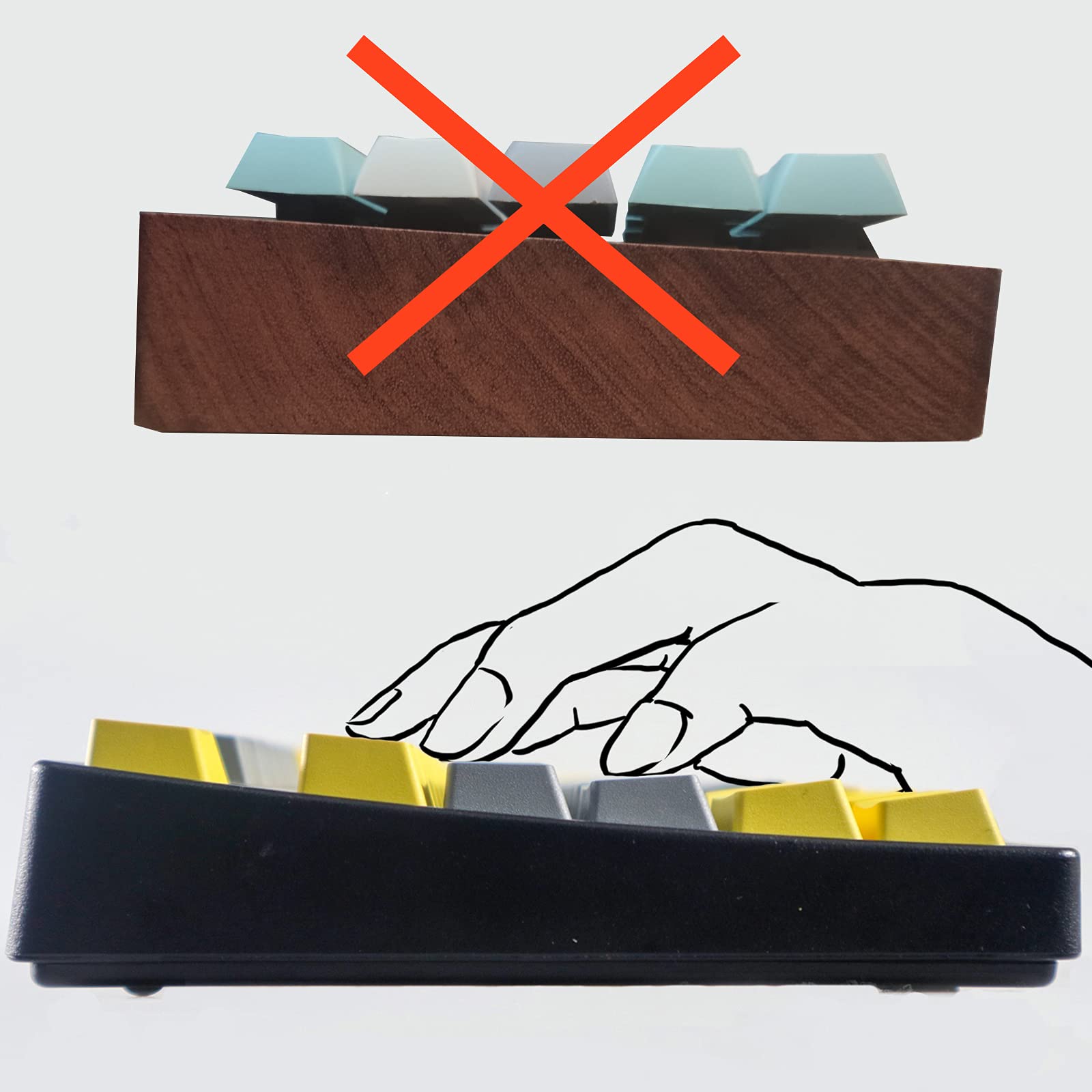 WEGASTU KEYCAPS Design Style Typewriter only Keycaps Square Keycap Mechanical Keyboard for Gaming&Typing Keyboard 104-Keys Yellow and Gray