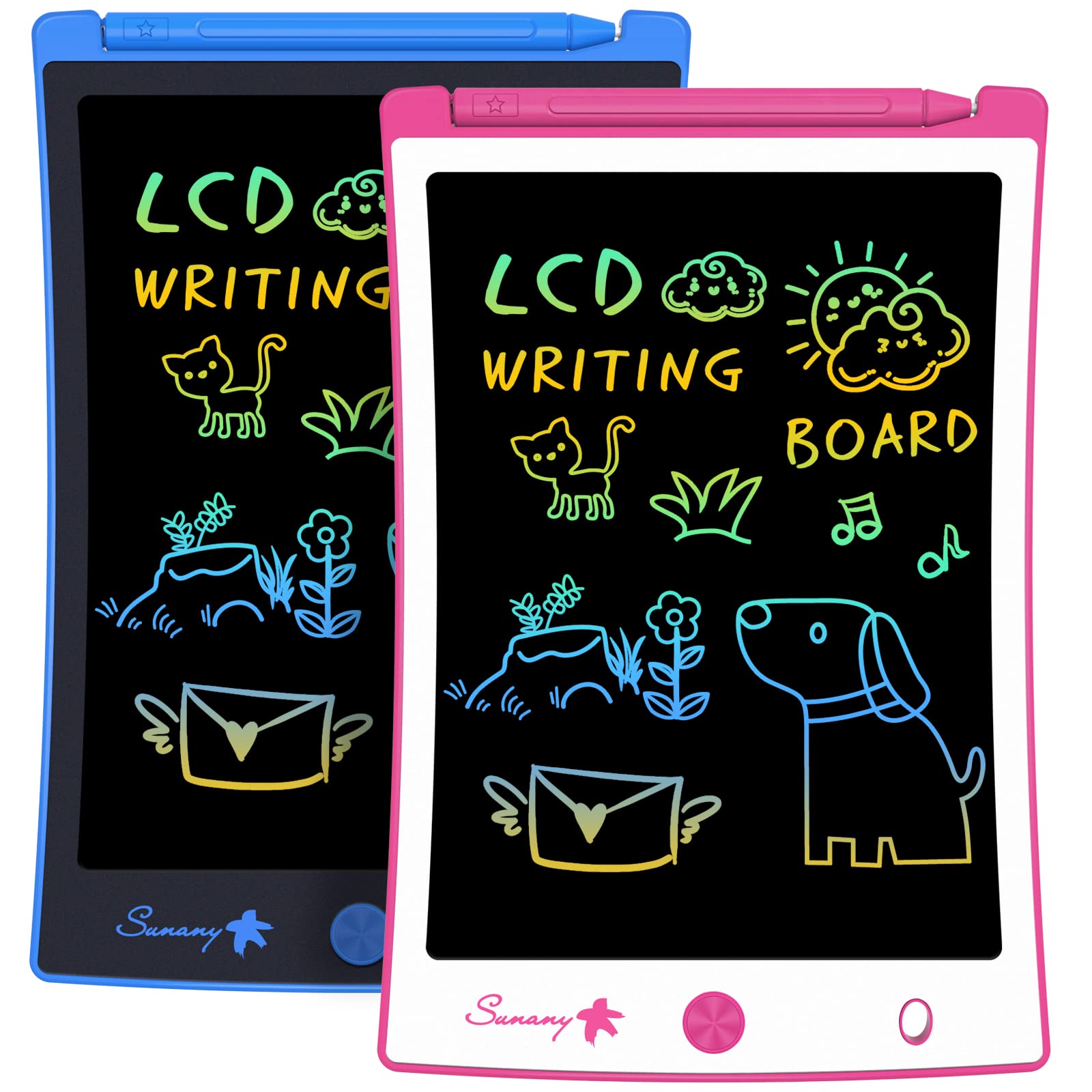 2 Pack 8.5 Inch LCD Writing Tablet,Boys Girls Toys Doodle Board Drawing Board Reusable Doodle Pad,Electronic Drawing Pad Toy for Kids Learning & Education Handwriting Aids (Pink and Blue)