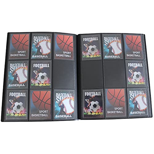 WINTRA Quality 9-Pocket Trading Card Album Folders , 360 Side Loading Pocket Card Binder for Trading Card (Black)